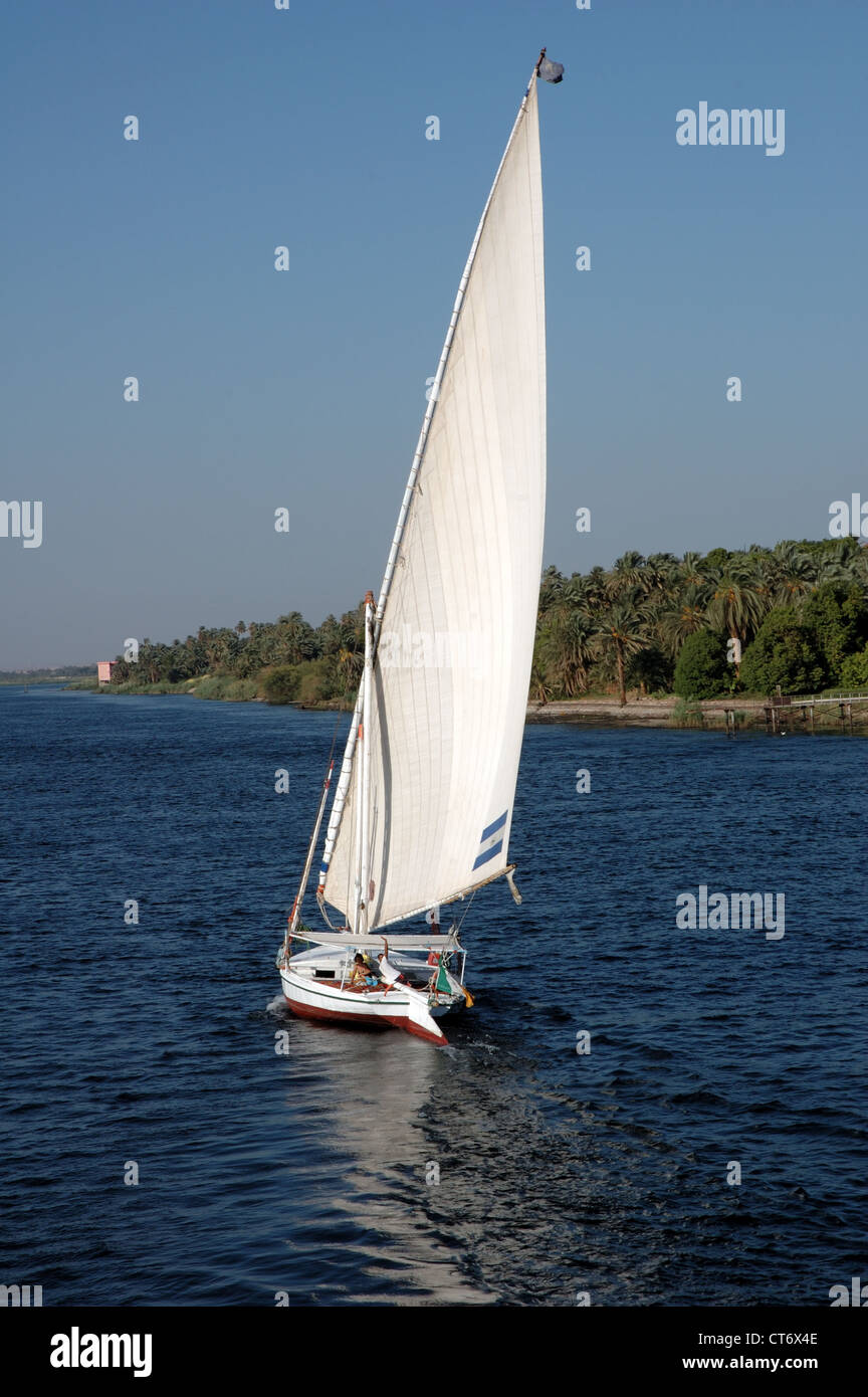 Felucca on the Nile at Komombo, Egypt Stock Photo - Alamy
