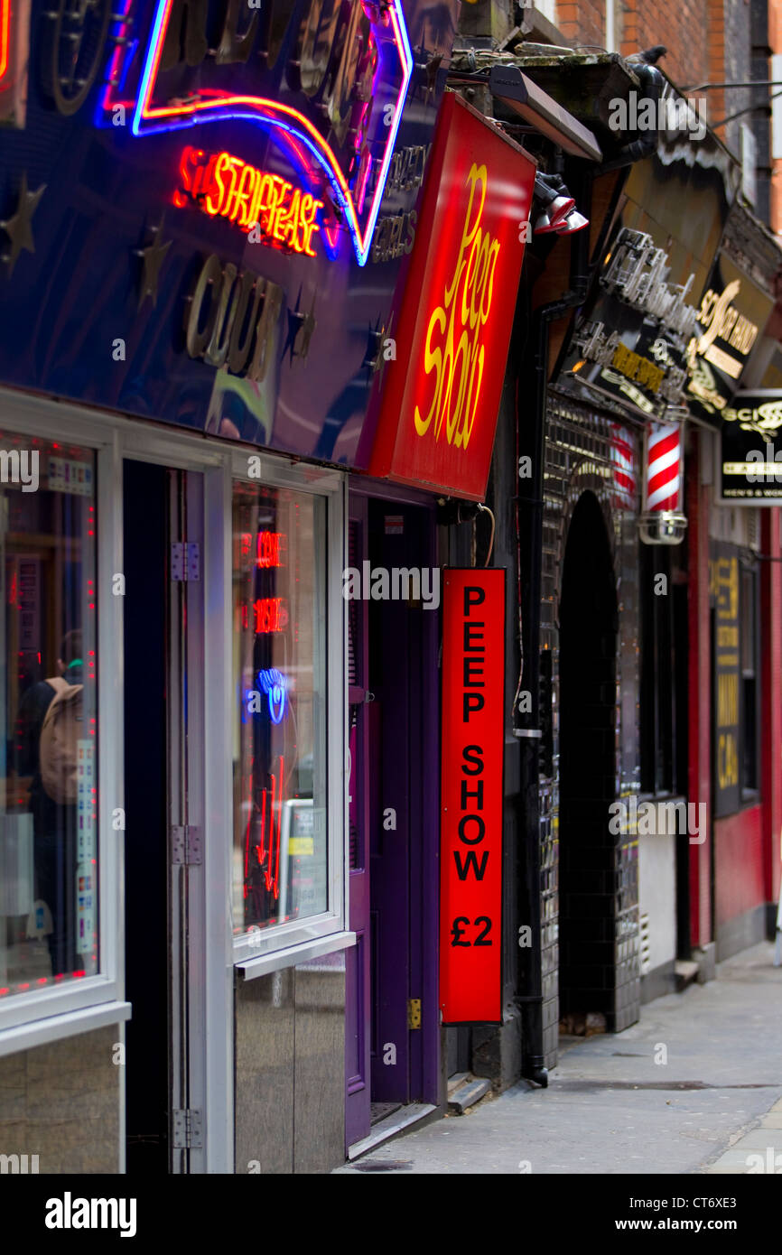 Tisbury Court, Soho in West End, Central London, where peep shows and ...