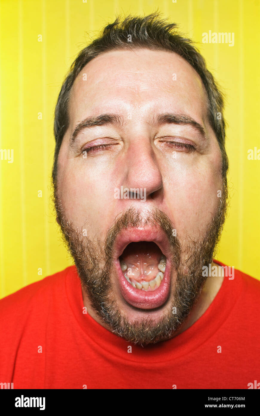 Adult yawning with open mouth hi-res stock photography and images - Alamy