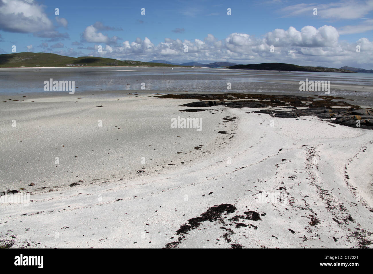 Isle of Barra, Scotland. Picturesque view of the beach at Tràigh Mhòr ...