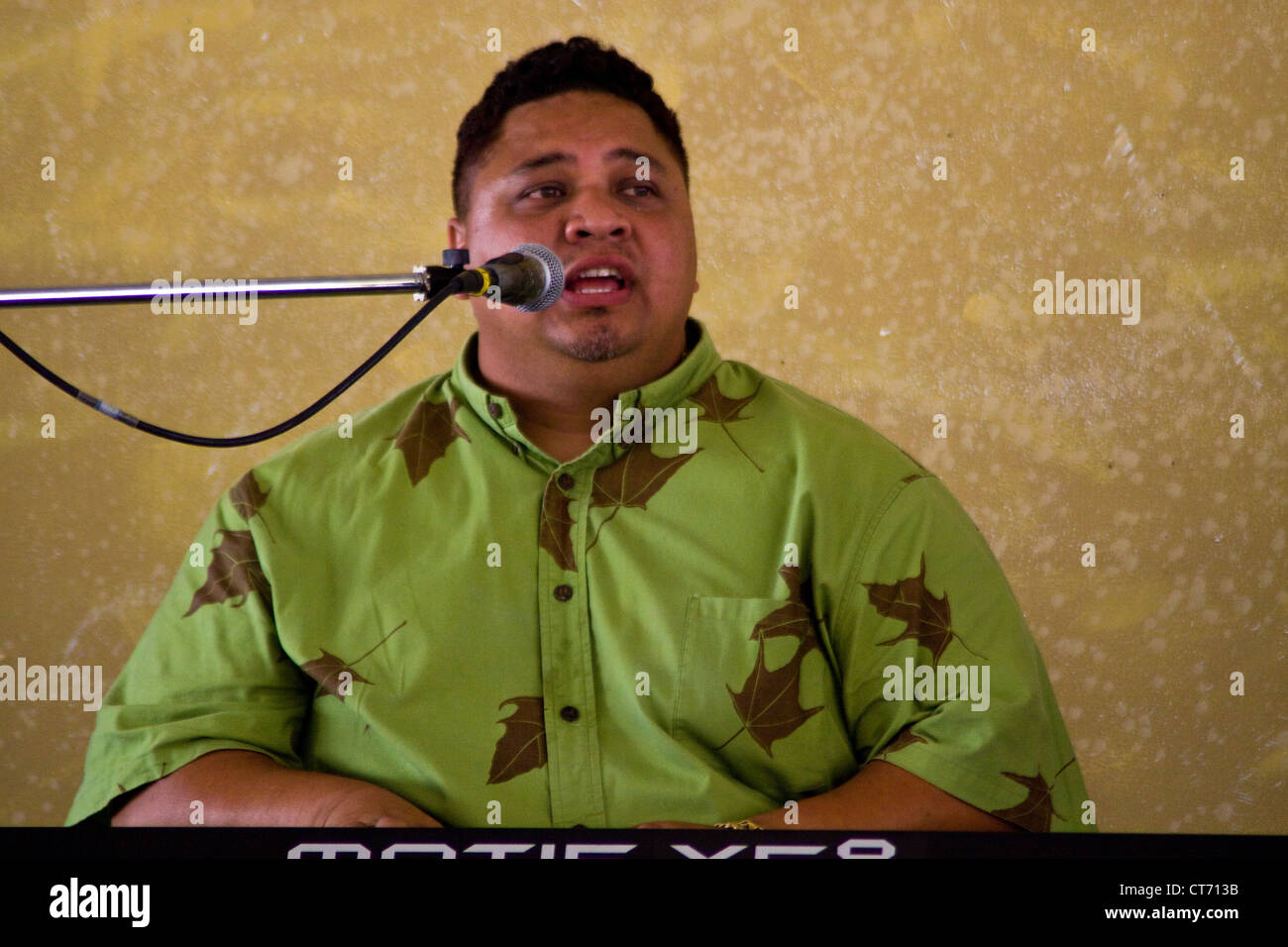 Tuahine Troupe musician from University of Hawaii, performs at the 2012 ...