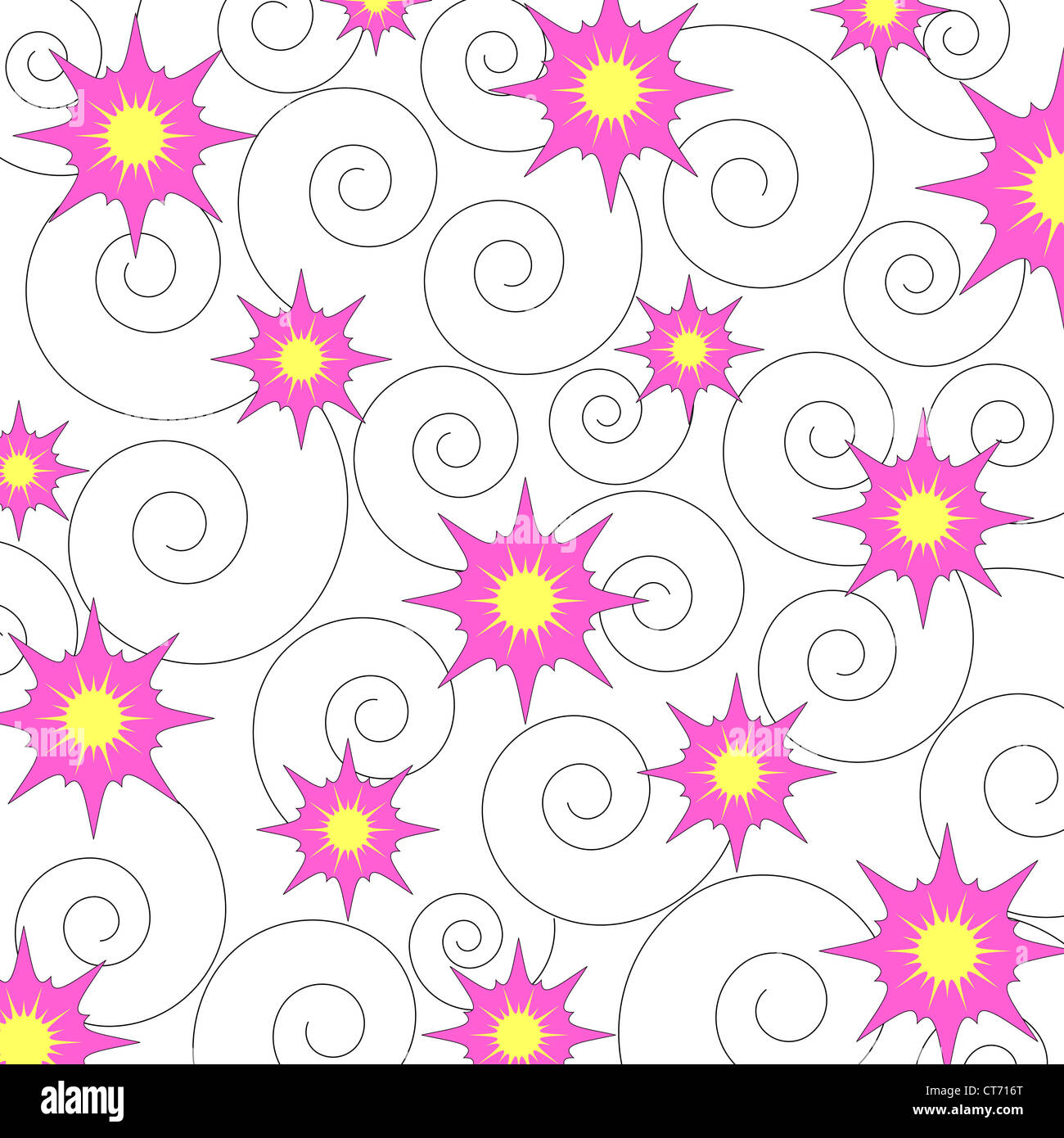 Seamless stars and swirls pattern Stock Photo - Alamy
