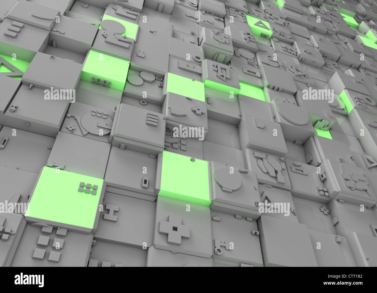 render of a wall made of cubes Stock Photo - Alamy