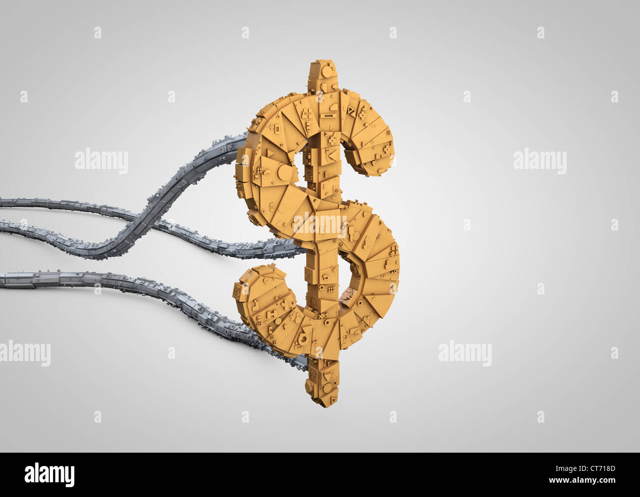 render of a detailed futuristic dollar symbol Stock Photo - Alamy
