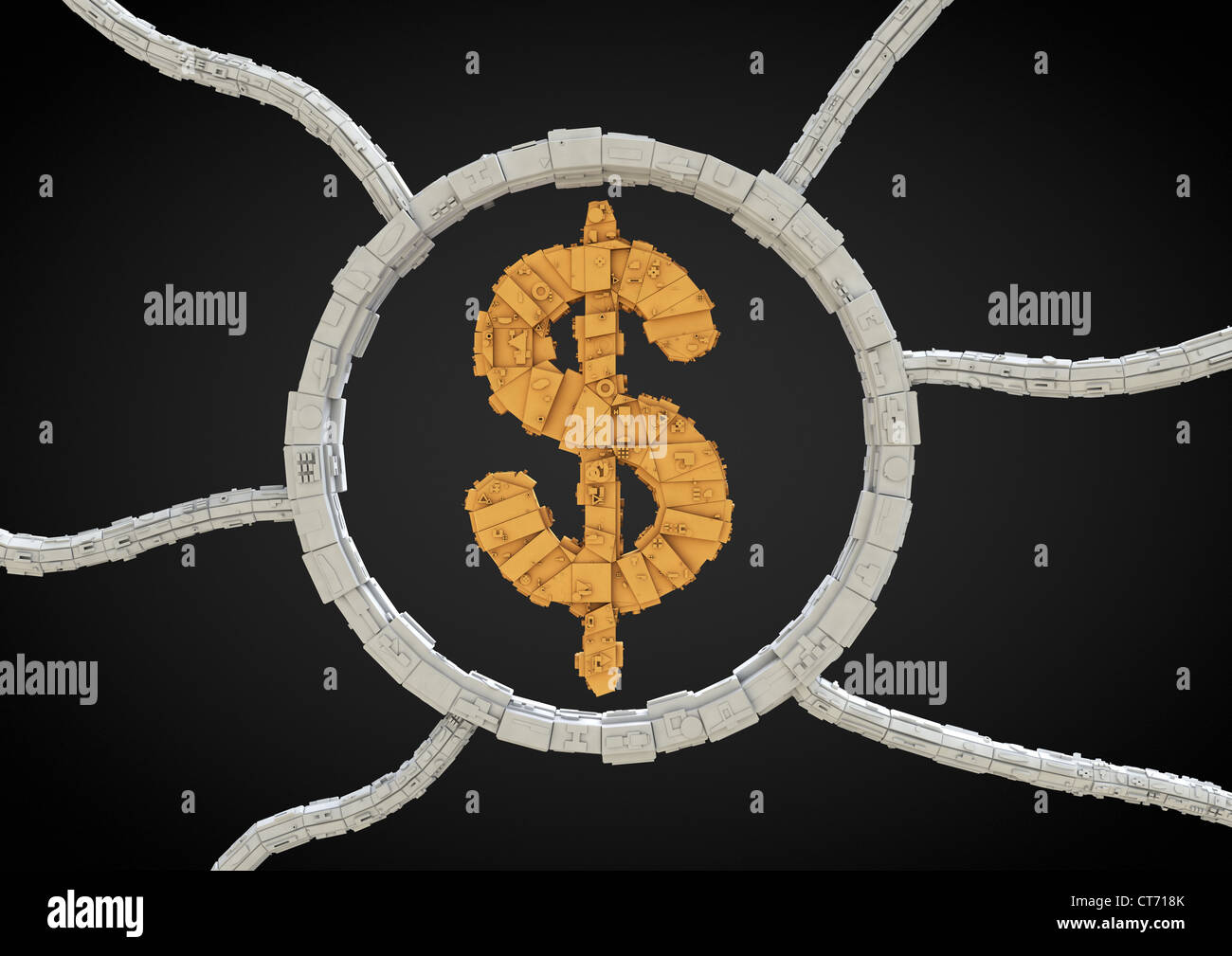 render of a detailed futuristic dollar symbol Stock Photo - Alamy