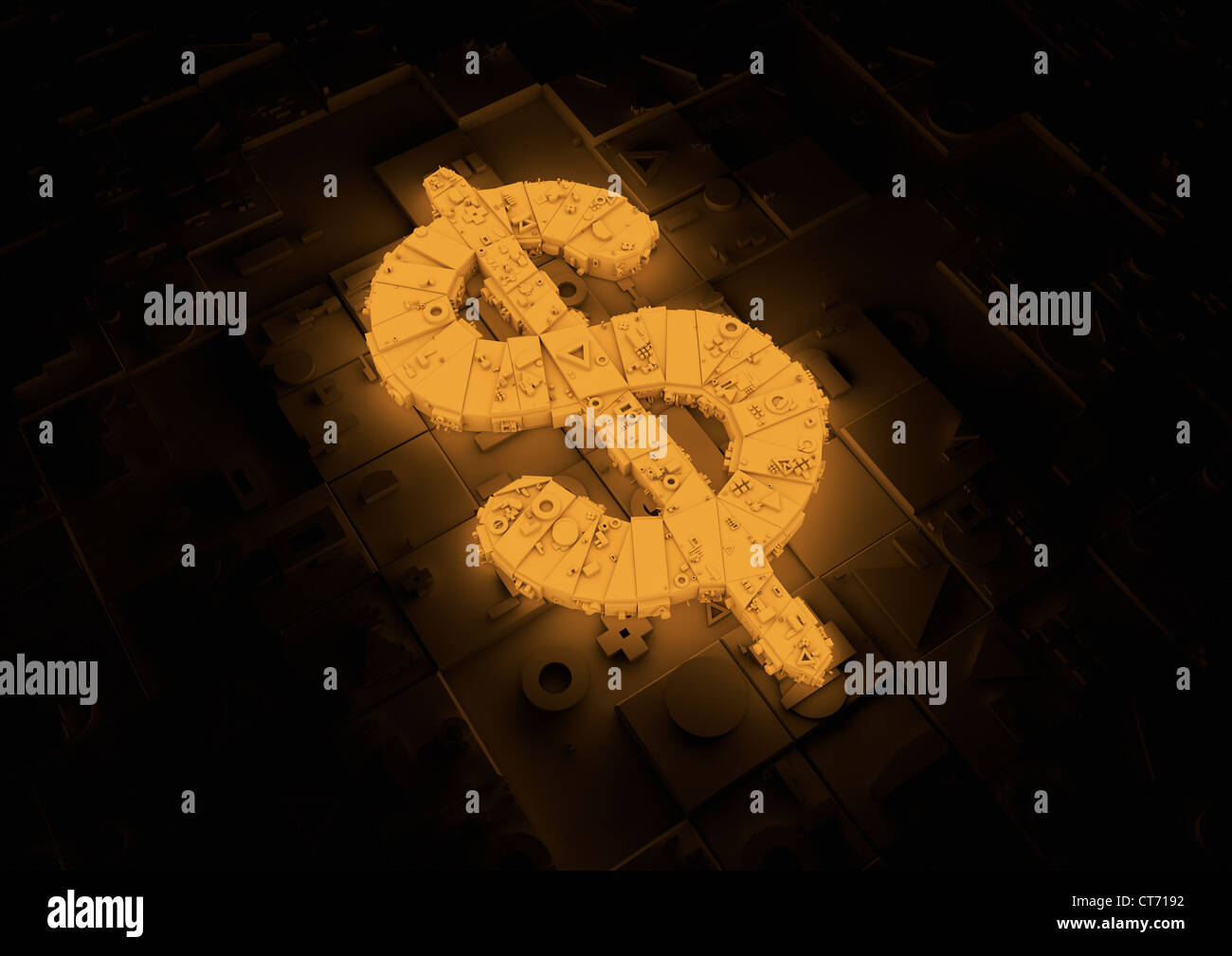 render of a detailed glowing futuristic dollar symbol Stock Photo - Alamy