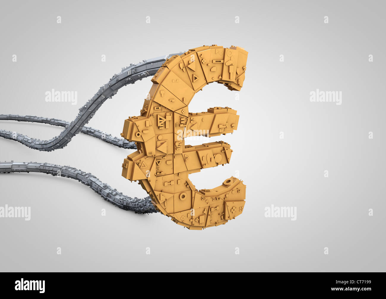 render of a detailed futuristic euro symbol Stock Photo - Alamy