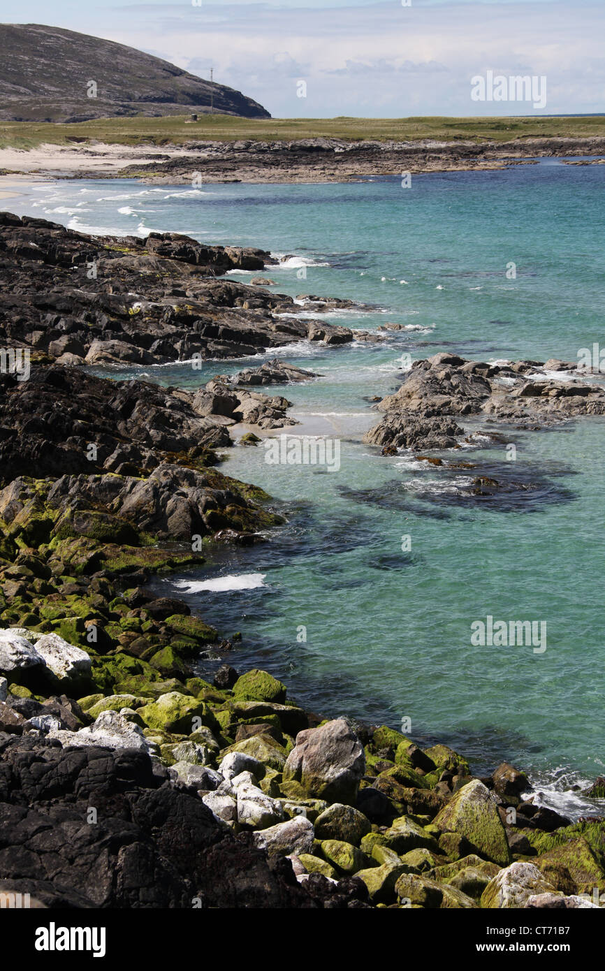 Isle of Barra, Scotland. Picturesque view of the west coast of Barra ...