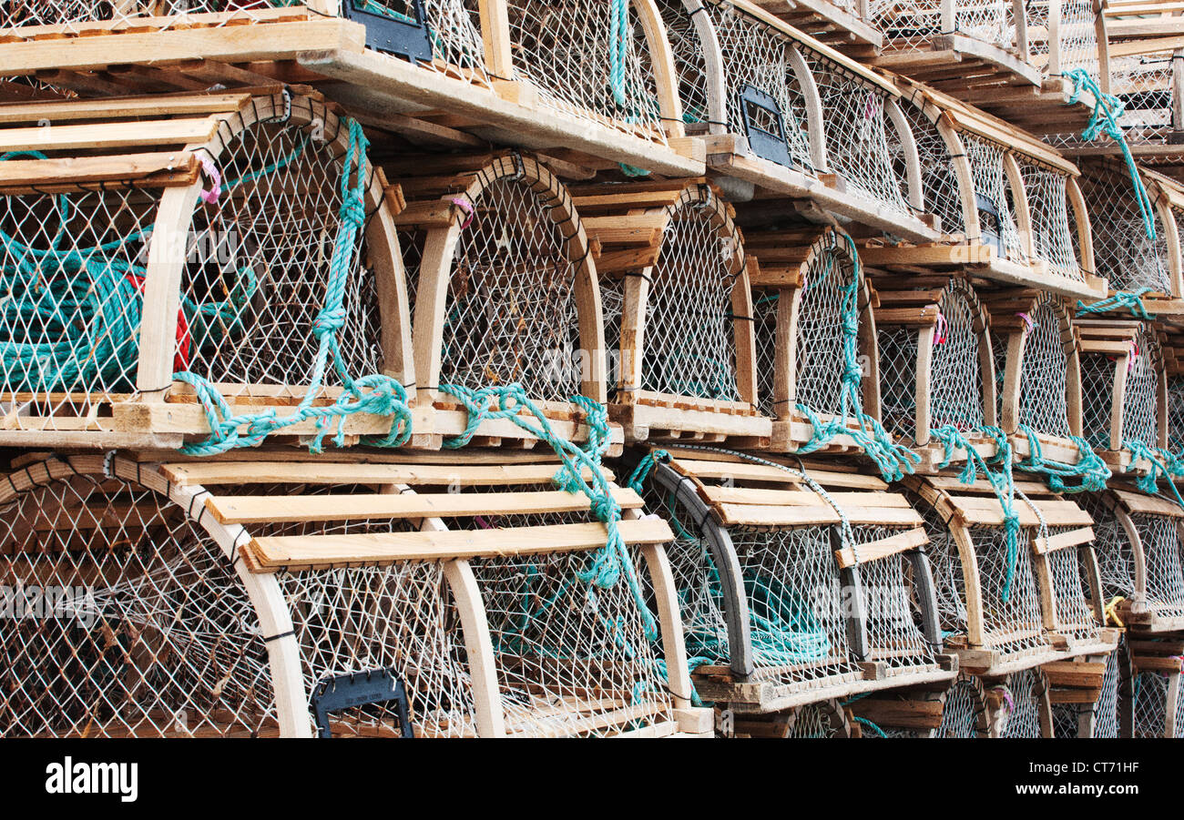 Collection of lobster traps Stock Photo - Alamy