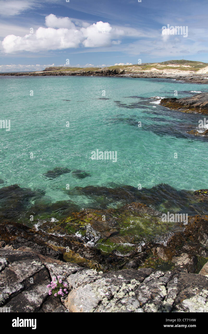 Isle of Barra, Scotland. Picturesque view of the west coast of Barra ...