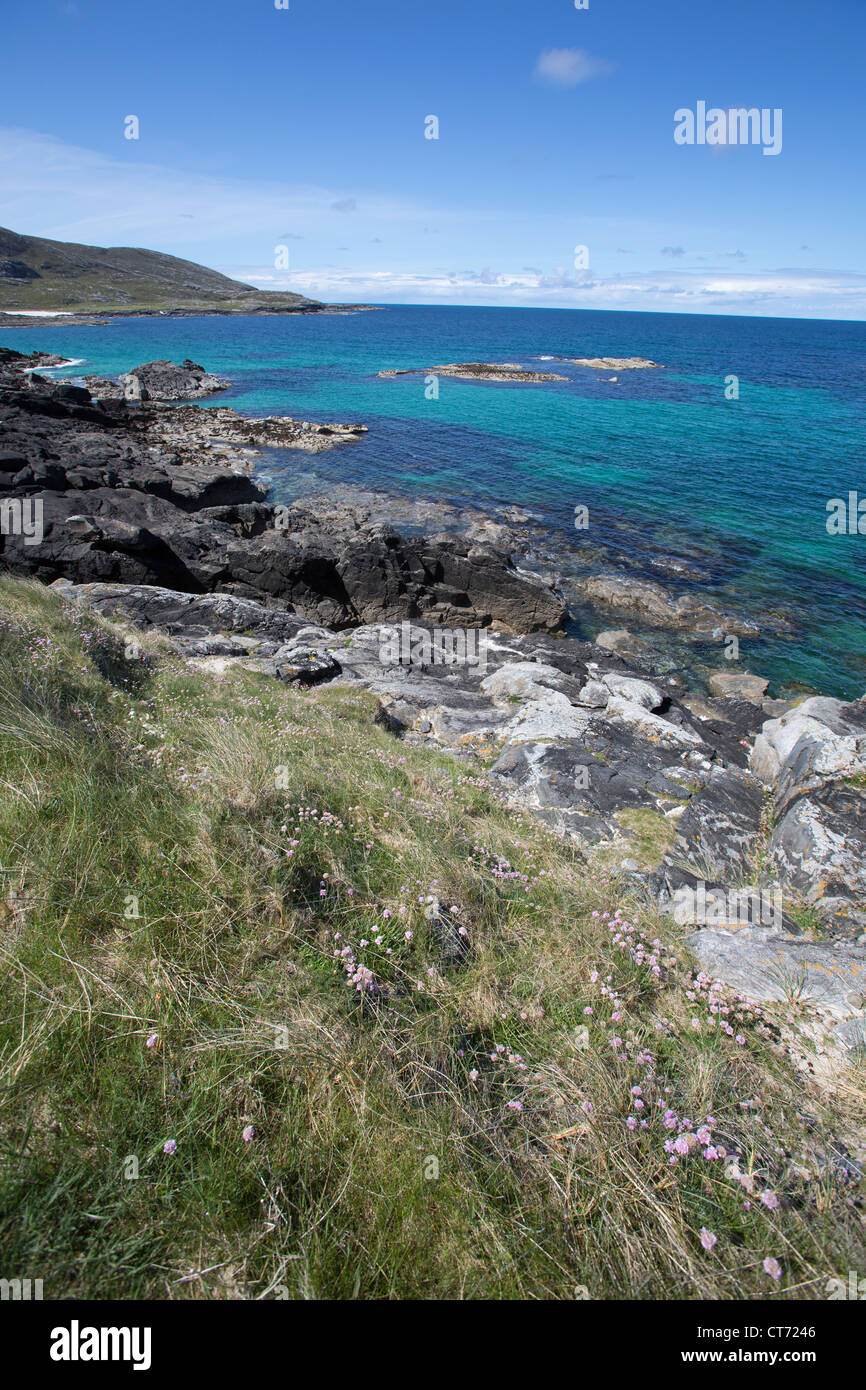 Isle of Barra, Scotland. Picturesque view of the west coast of Barra ...