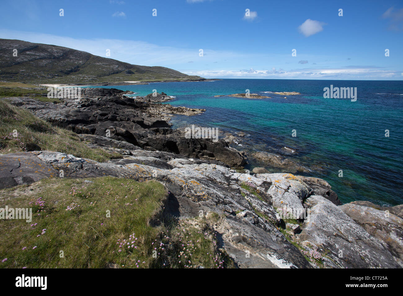 Isle of Barra, Scotland. Picturesque view of the west coast of Barra ...