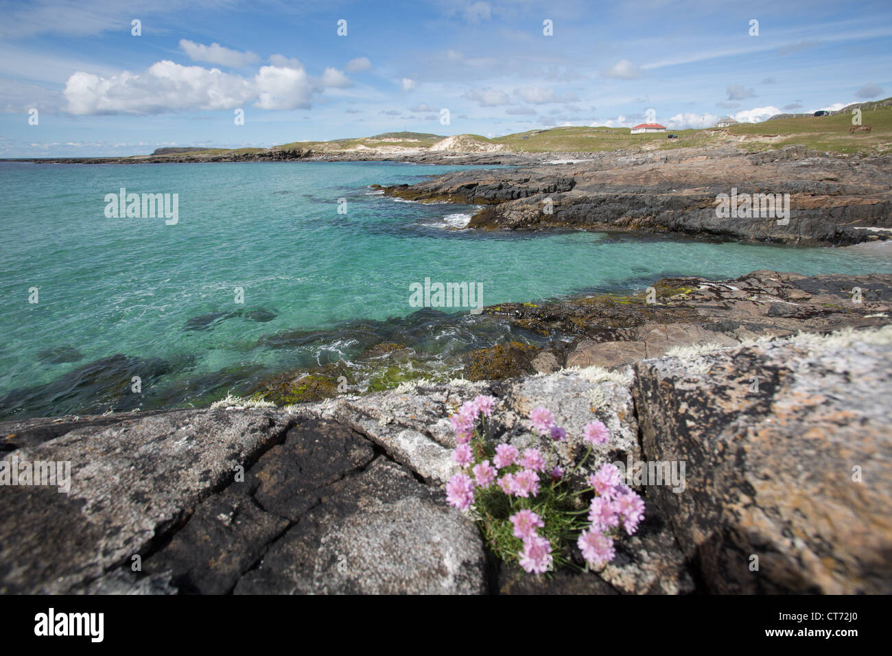 Isle of Barra, Scotland. Picturesque view of the west coast of Barra ...