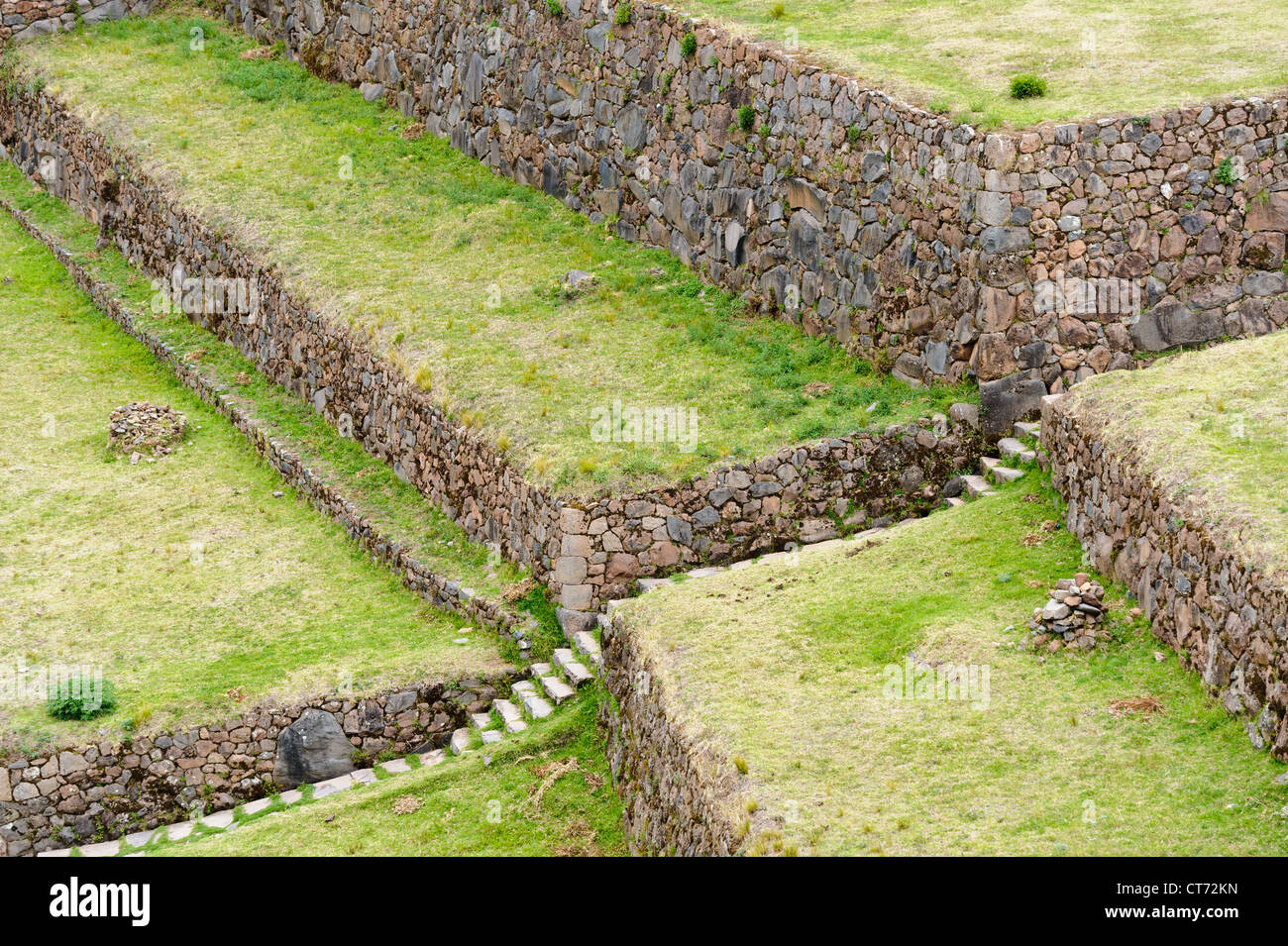 Agricultural terraces built by the Inca at Pisac, Urubamba, Peru Stock ...