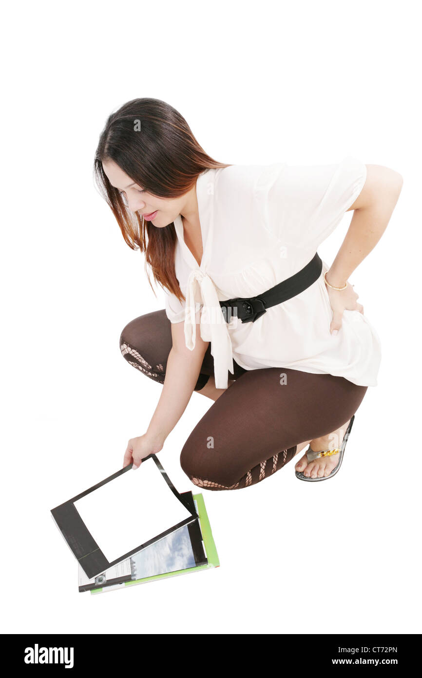 Studio shot of pregnant model on white background Stock Photo - Alamy