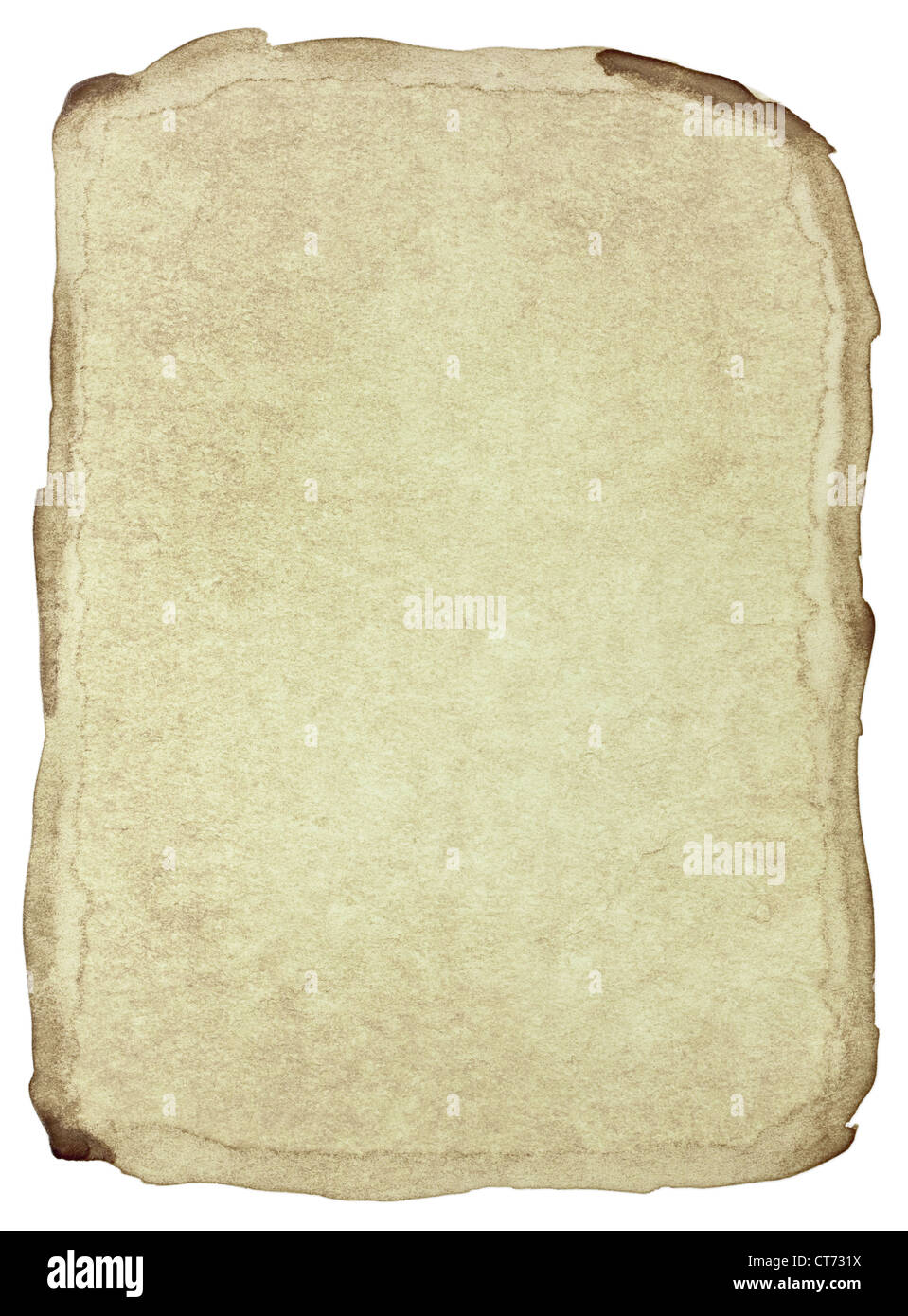 Stained old paper with rough edges Stock Photo - Alamy