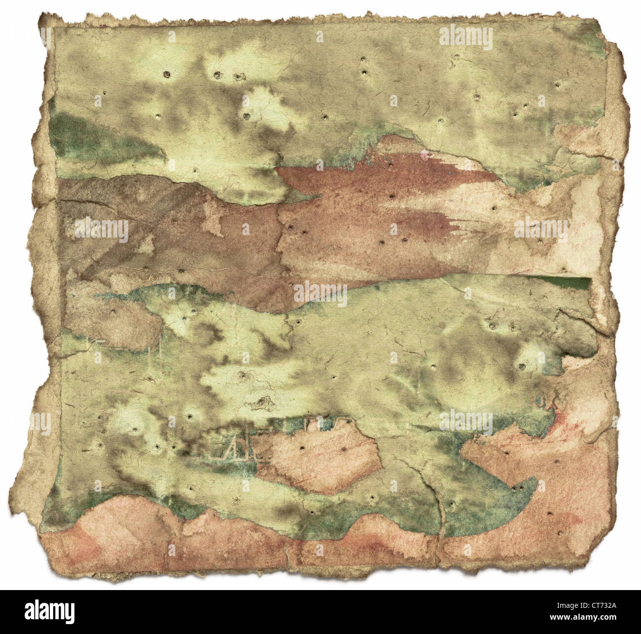 Stained old paper with rough edges Stock Photo - Alamy