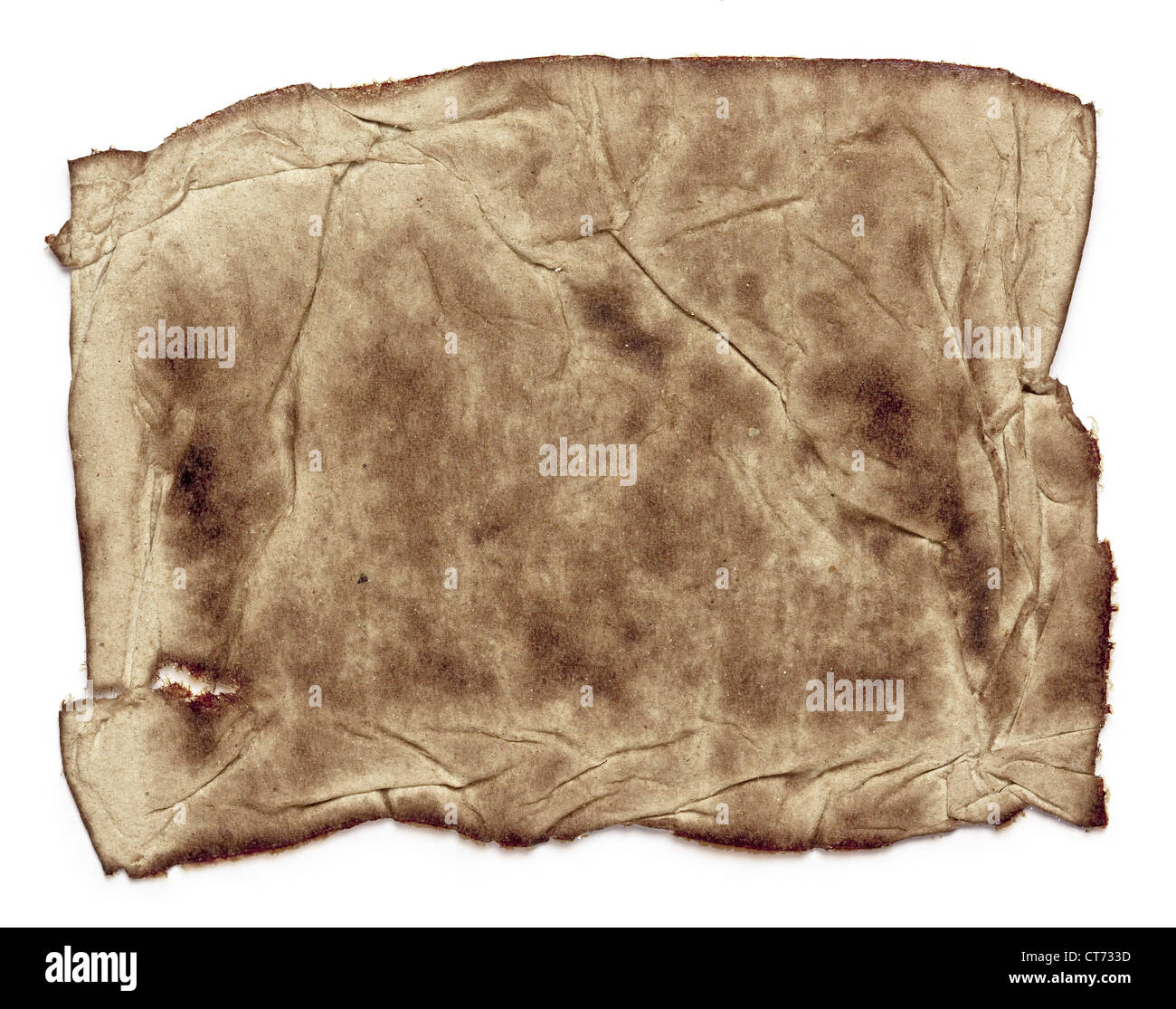 Stained old paper with rough edges Stock Photo - Alamy