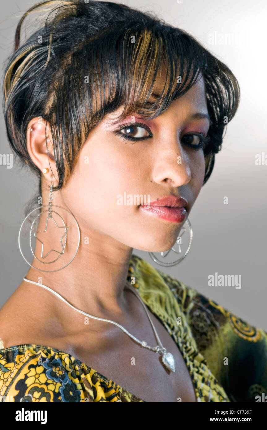 black african model in studio setting Stock Photo - Alamy