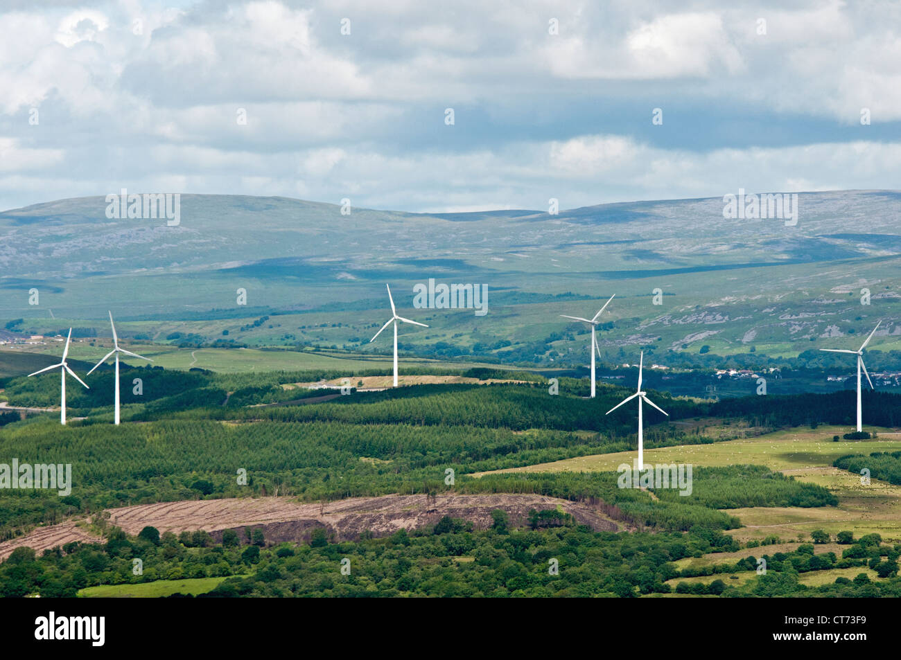 Windmills or Wind Turbines on a wind farm at the top of the Vale of ...