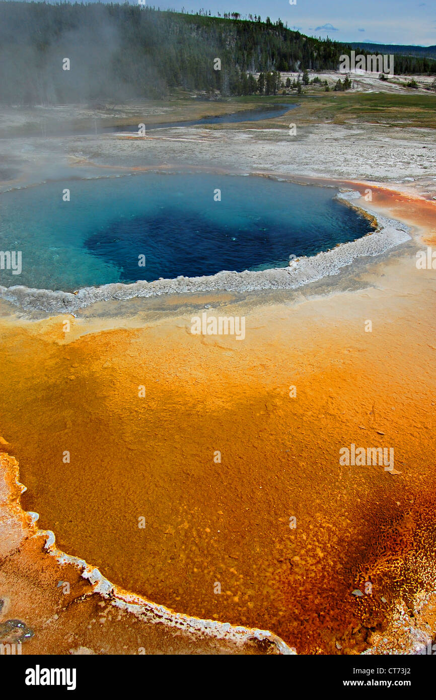 Crested Pool, Upper Geyser Basin, Yellowstone National Park Stock Photo ...