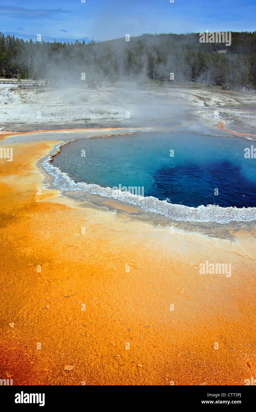 Crested Pool, Upper Geyser Basin, Yellowstone National Park Stock Photo ...