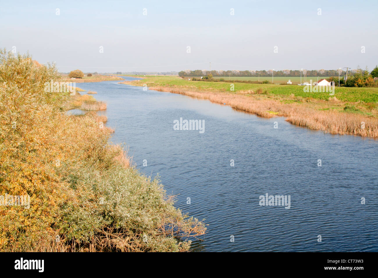 New Bedford River 100 feet drain Earith Cambridgeshire England UK Stock ...