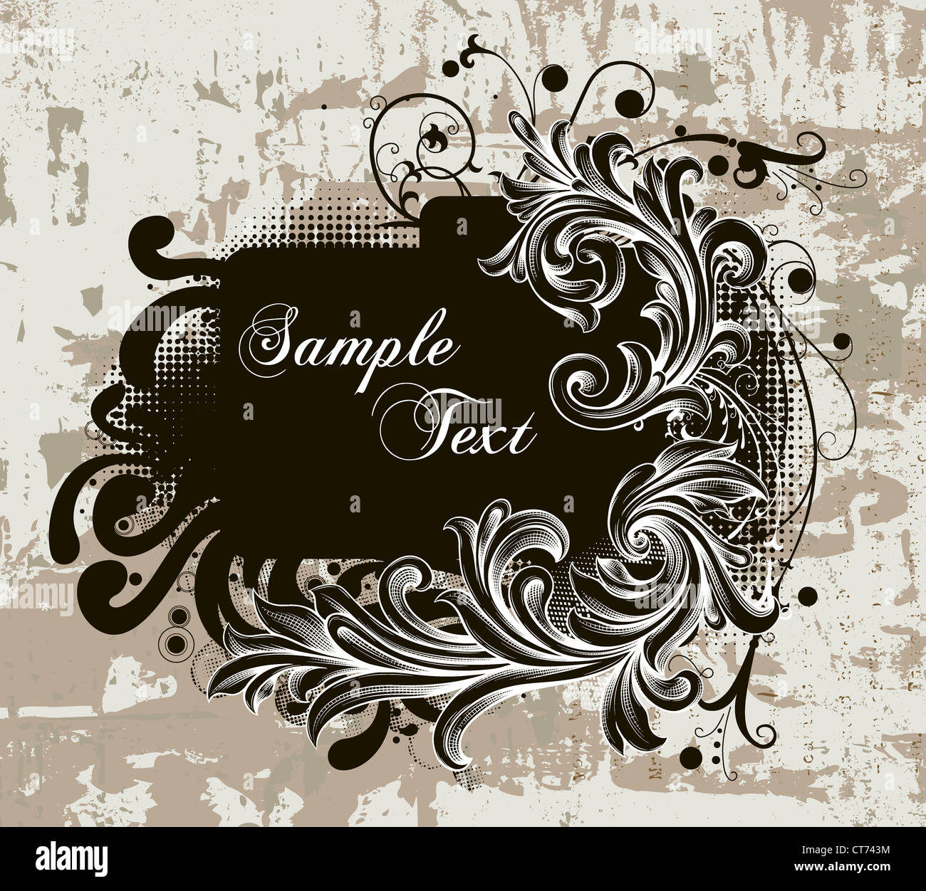 vintage frame vector illustration Stock Photo - Alamy