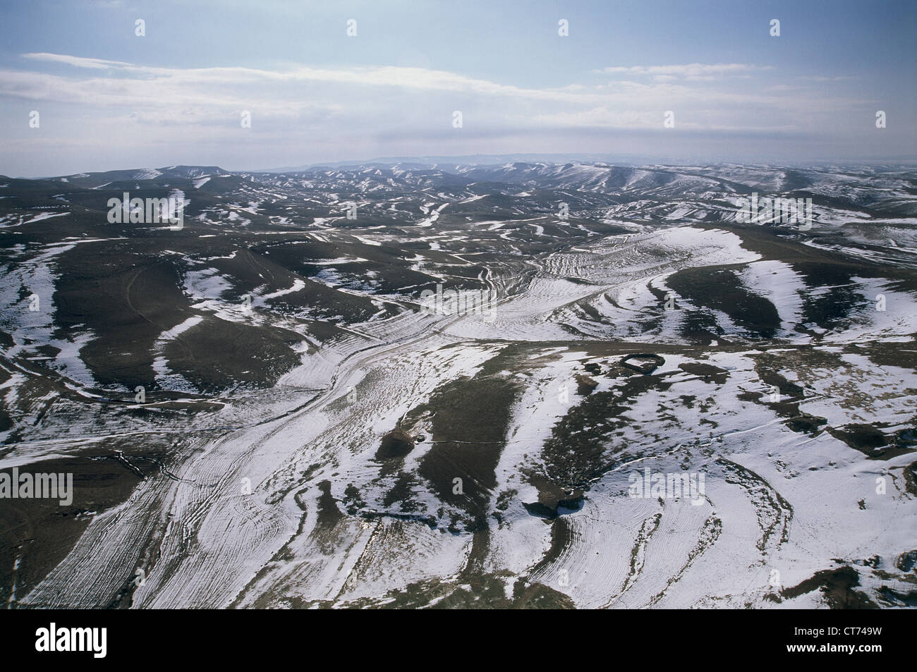 Aerial photograph of the snowy hills of Judea Stock Photo - Alamy