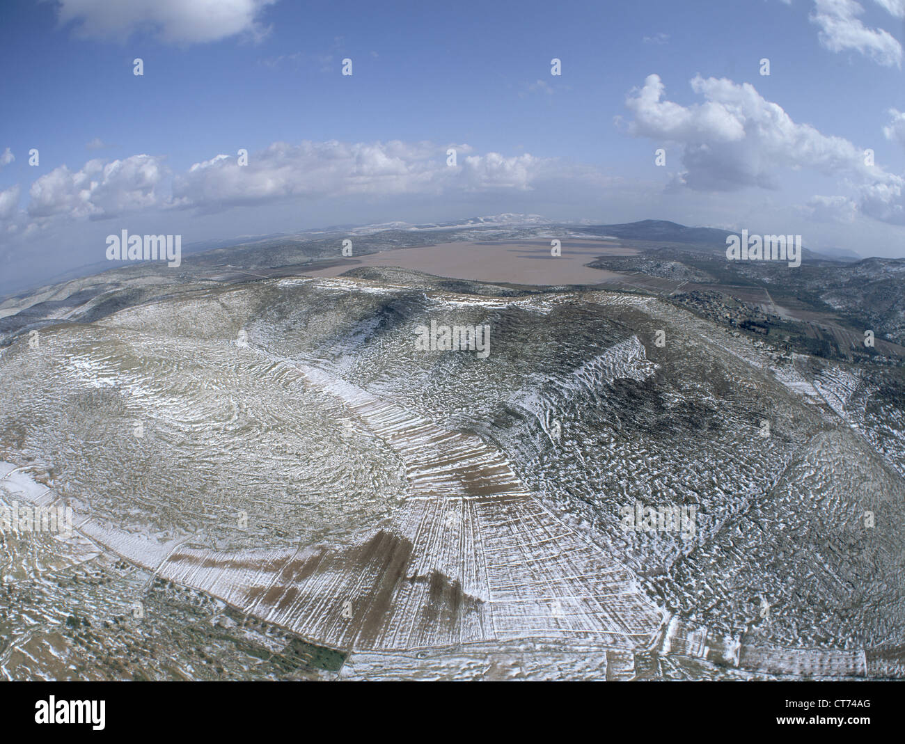 Aerial photograph of the snowy hills of Judea Stock Photo - Alamy