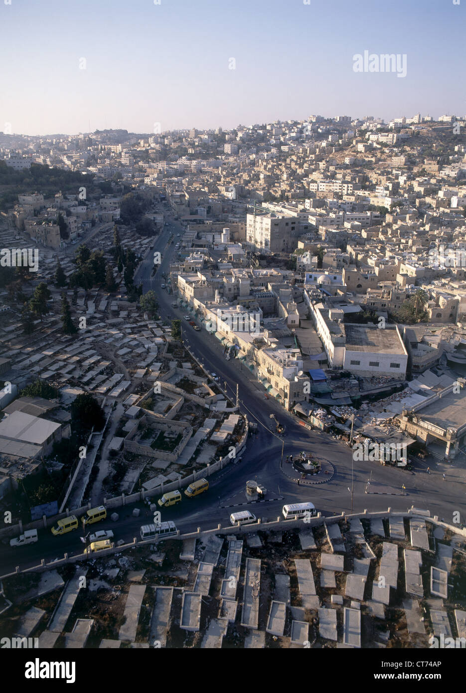Aerial photograph of the Judean city of Hevron Stock Photo - Alamy