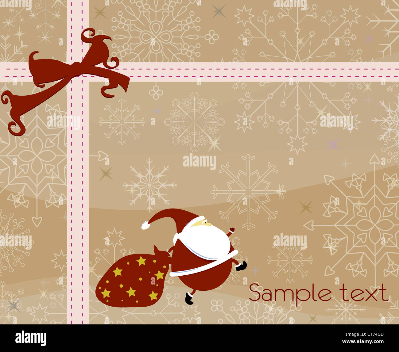 vector christmas background with santa Stock Photo - Alamy