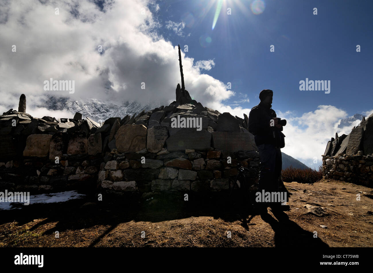 hinker in Tengboche village in Nepal Stock Photo - Alamy