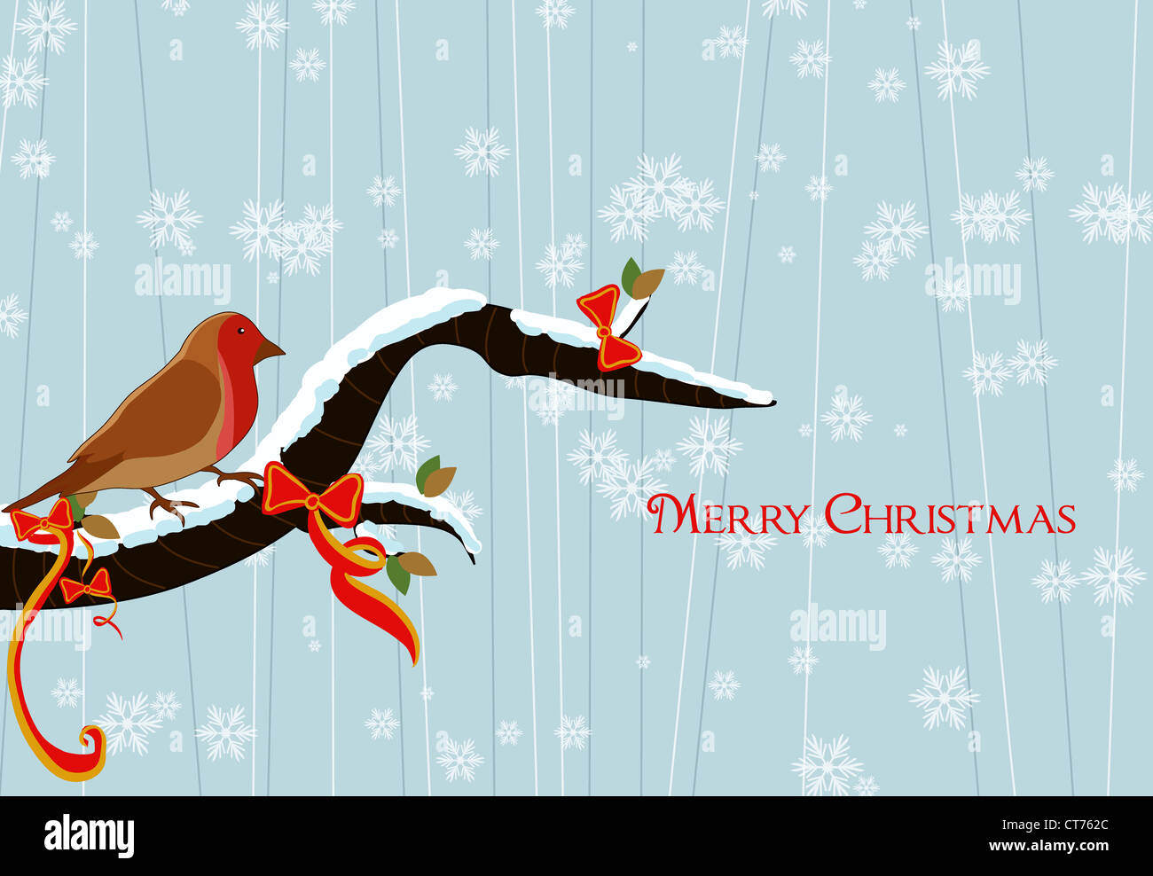 vector winter background with bird Stock Photo - Alamy