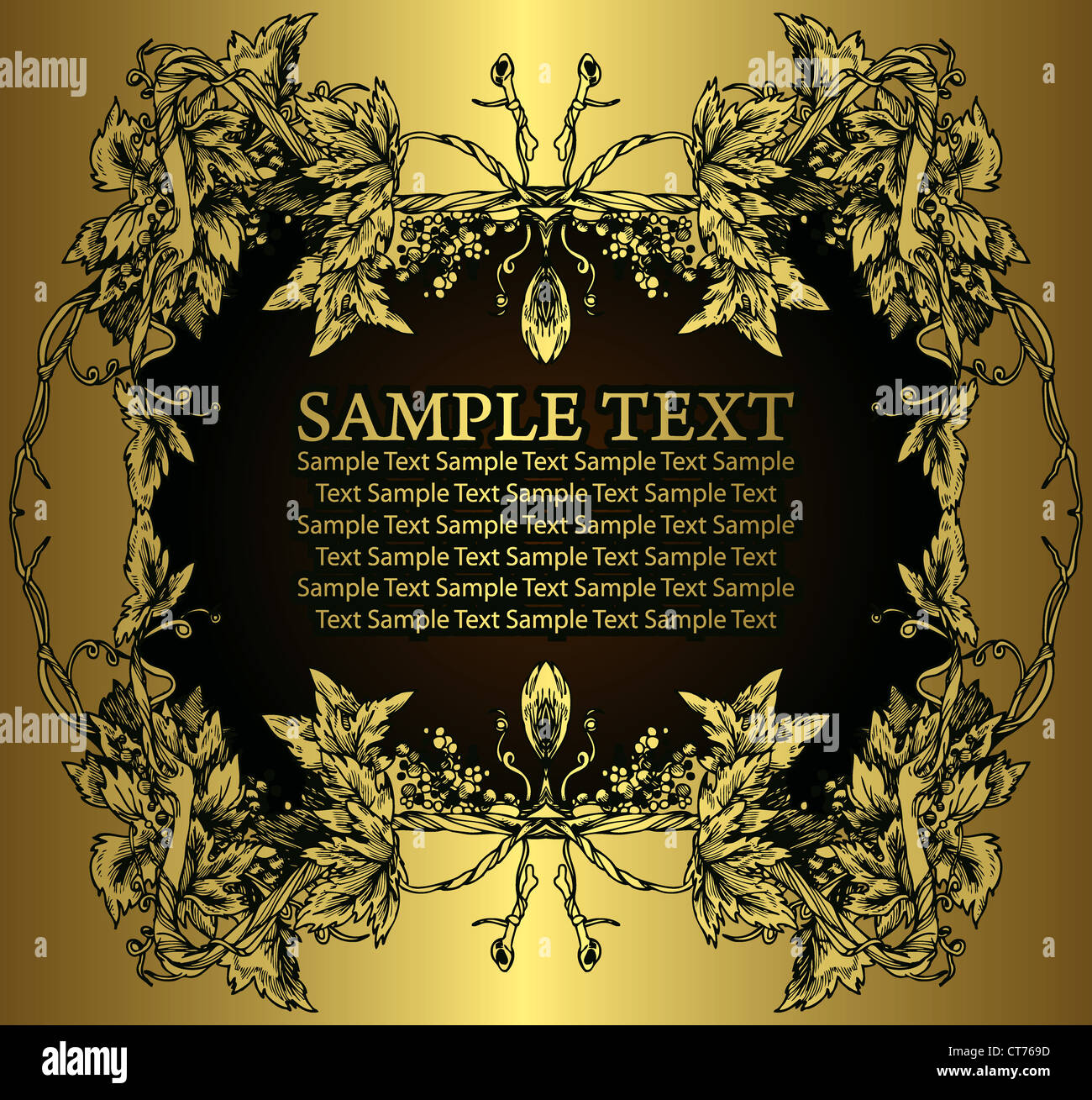 vintage floral frame Stock Photo - Alamy