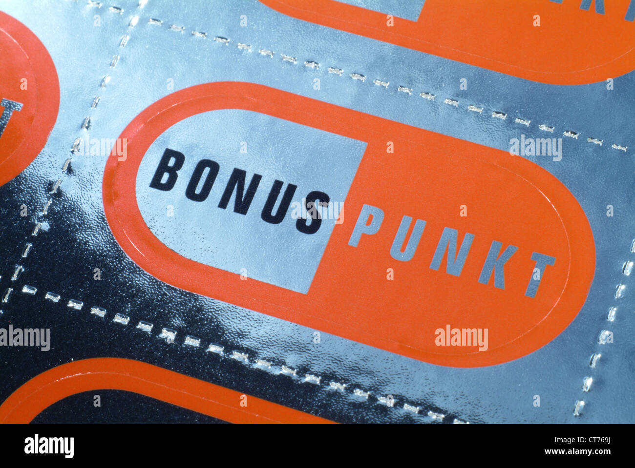Stickers with bonus points Stock Photo - Alamy