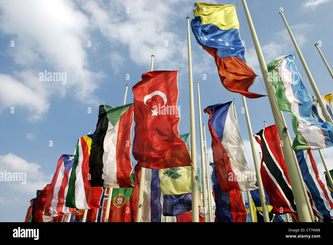 Flags hoisted hi-res stock photography and images - Alamy