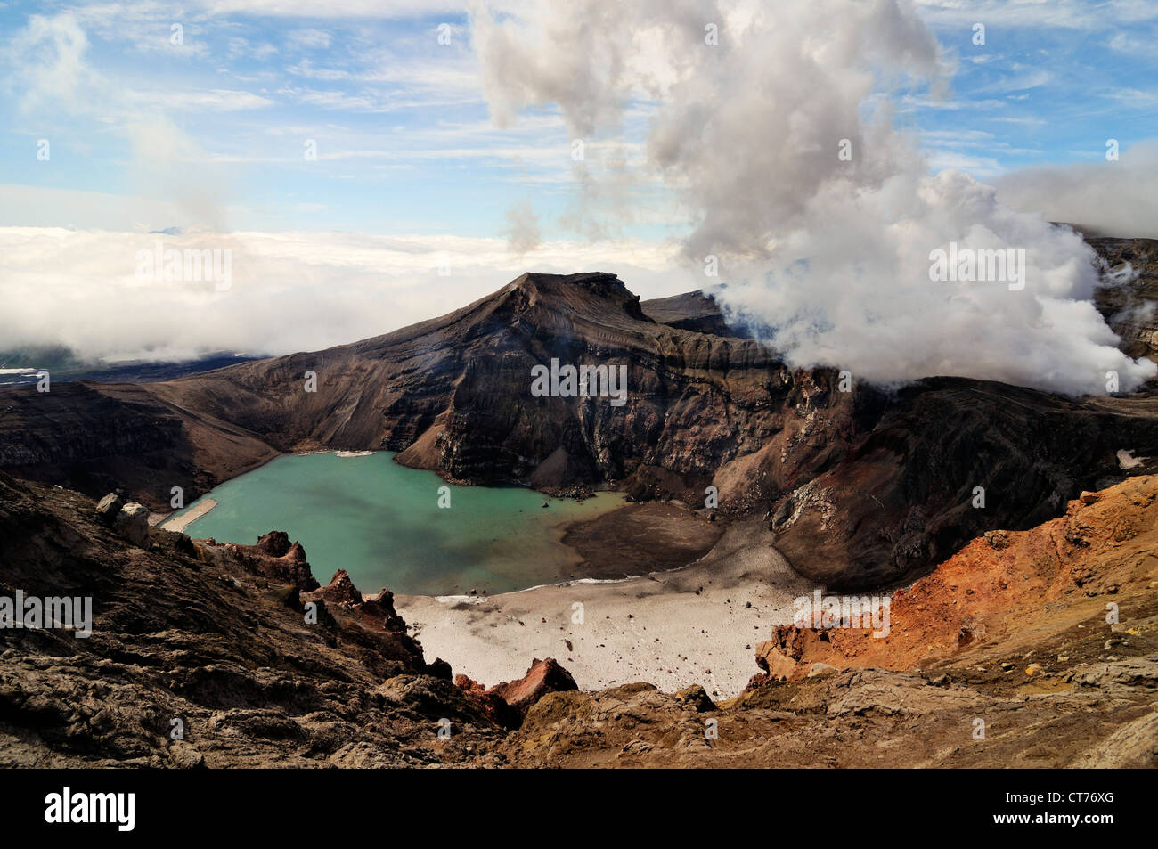 Gorely volcano caldera on Kamchatka Stock Photo - Alamy
