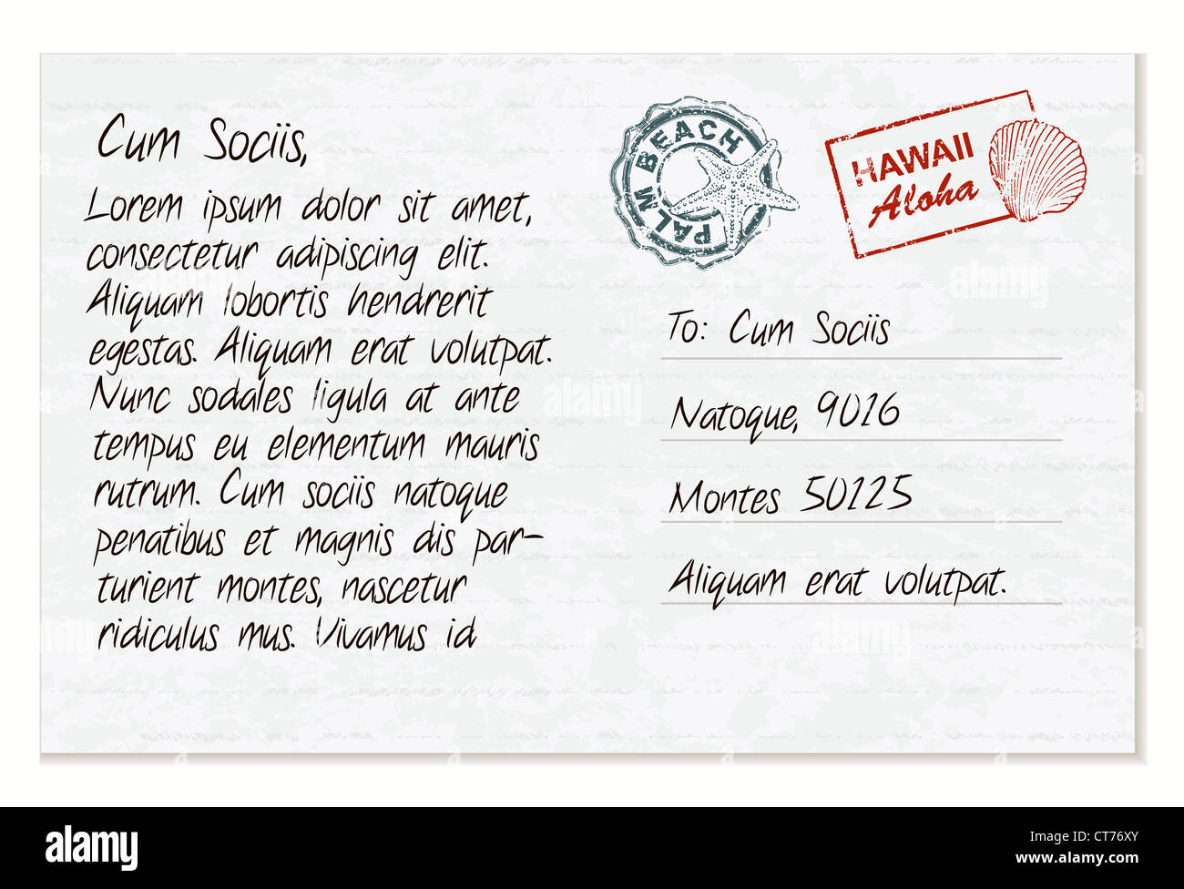 summer postcard vector illustration Stock Photo - Alamy