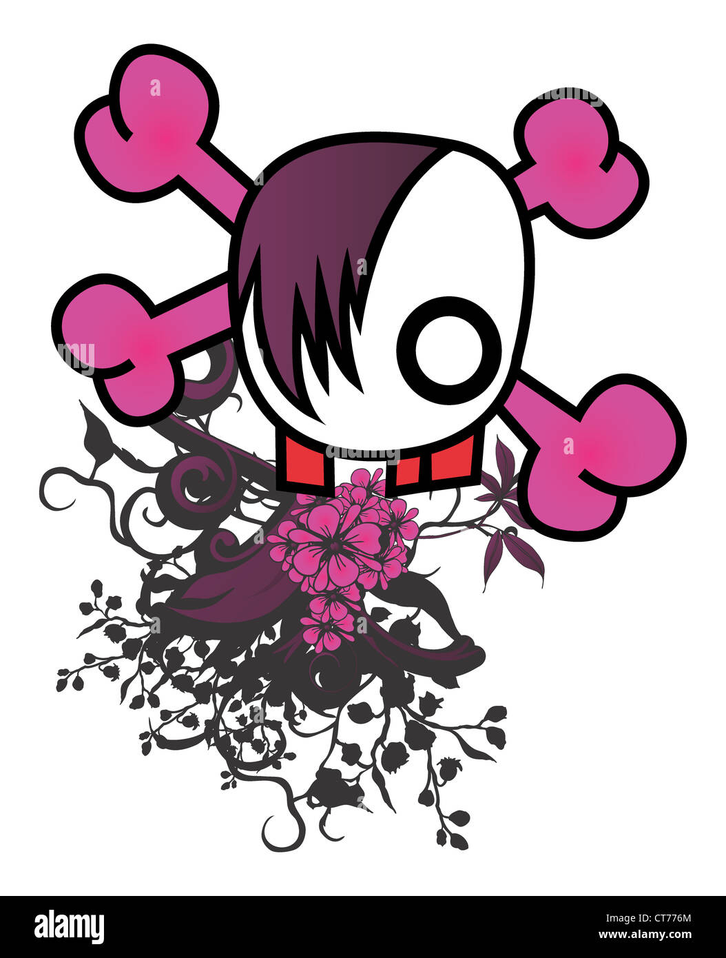 emo floral frame Stock Photo - Alamy