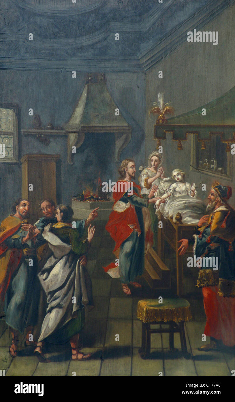 Miracles of Jesus: Raising of Jairus daughter Stock Photo - Alamy