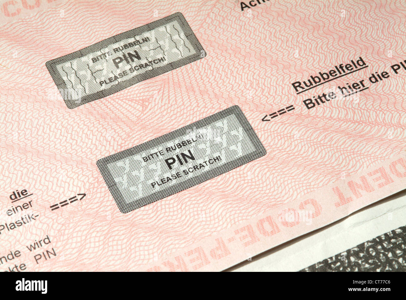 An envelope with PINs Stock Photo - Alamy