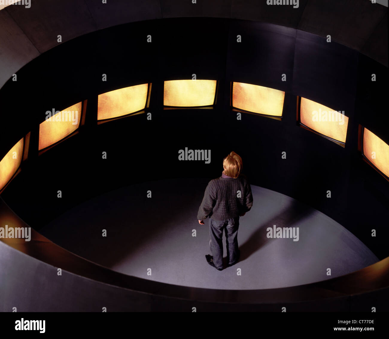 Man surrounded by screens hi-res stock photography and images - Alamy