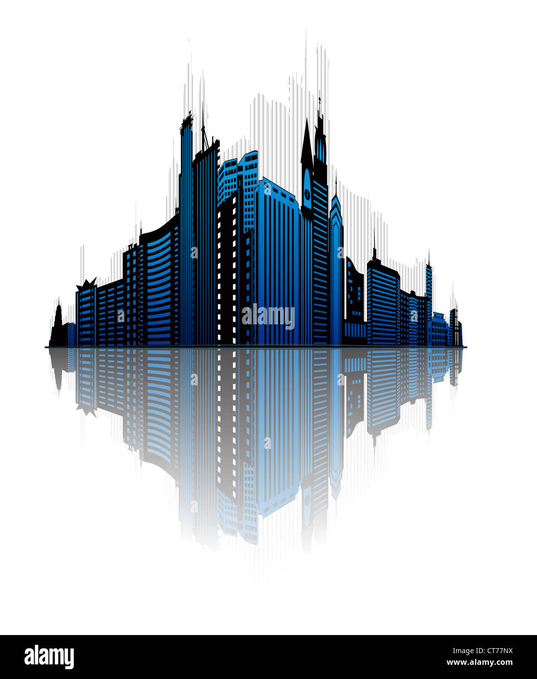 abstract city vector illustration Stock Photo - Alamy