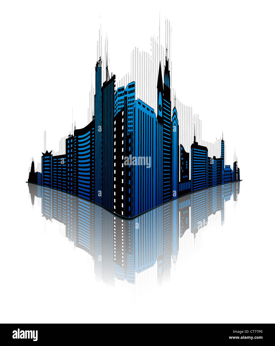 abstract city vector illustration Stock Photo - Alamy