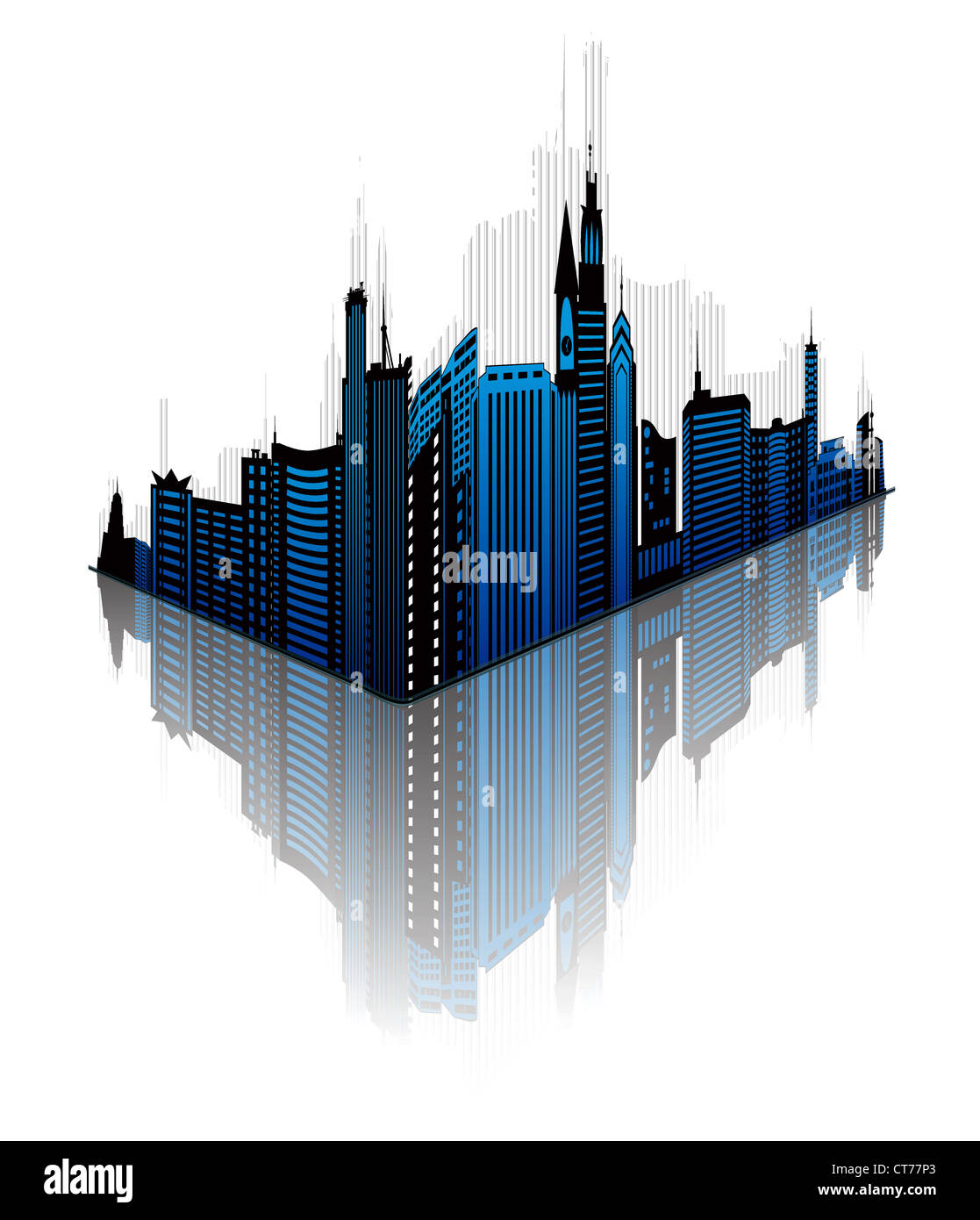 abstract city vector illustration Stock Photo - Alamy