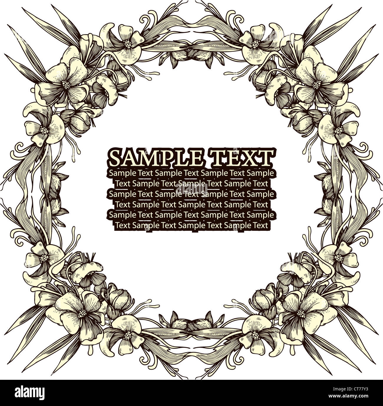 vintage floral frame Stock Photo - Alamy