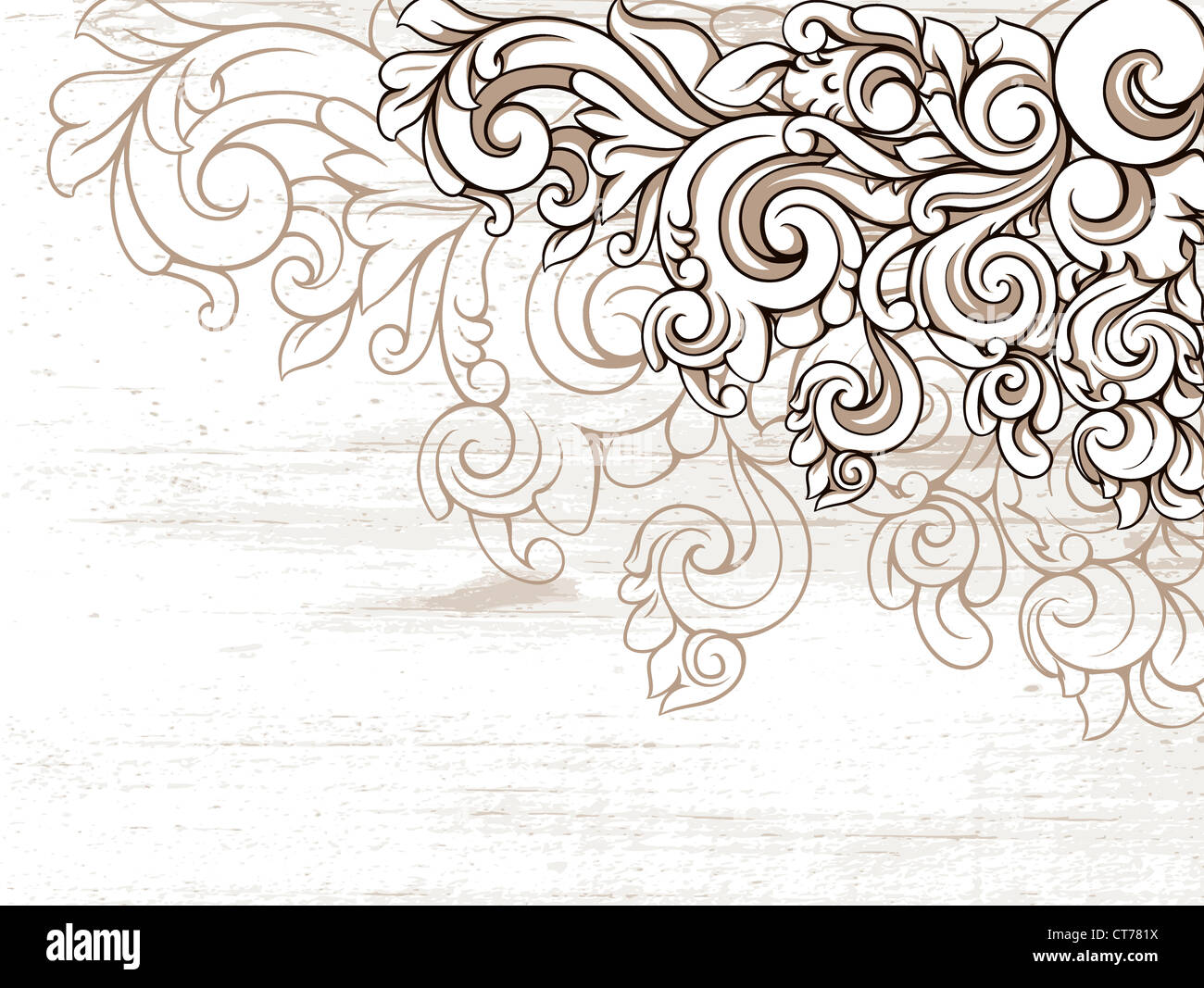 vector vintage background with floral Stock Photo - Alamy