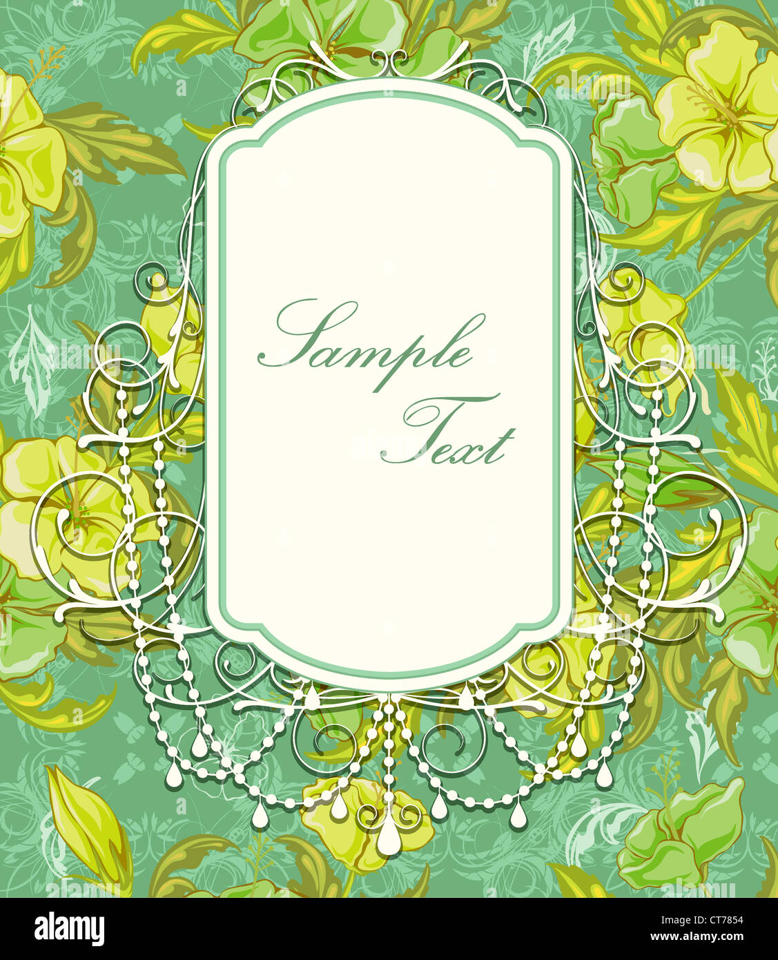 vector vintage floral frame Stock Photo - Alamy