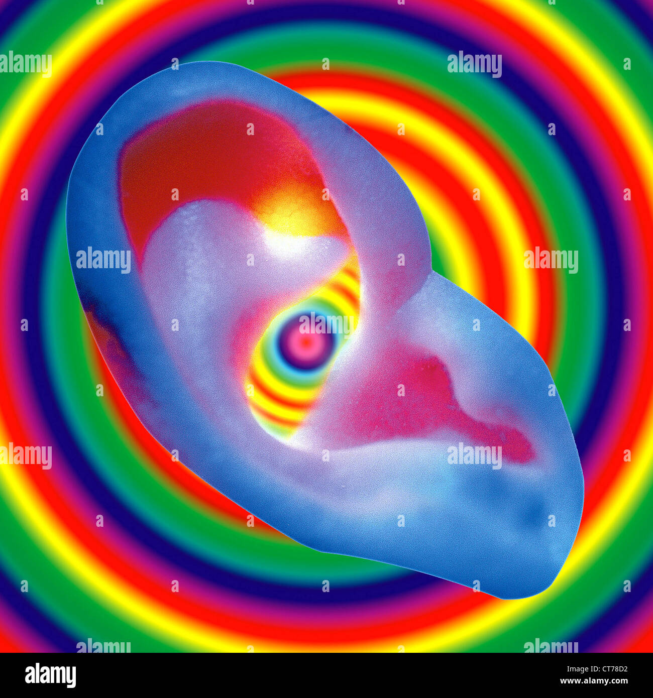 Ear on colorful background Stock Photo - Alamy